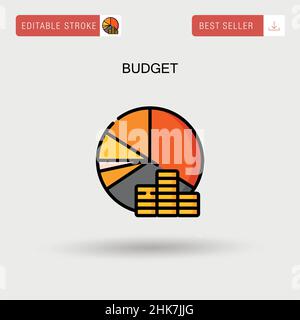 Financial budget line icon concept. Financial budget vector linear ...
