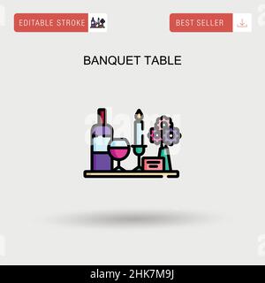 Banquet table Simple vector icon. Illustration symbol design template ...