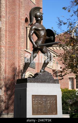 The statue of Southern California Trojans mascot Tommy Trojans is seen ...