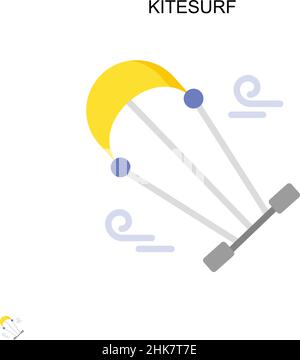 Kiteboarding Icon Kitesurfing Kite Boarding Surfing Sports Vector Black ...