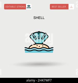 spiral seashell beach color icon vector illustration Stock Vector Image ...