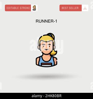 female runner sketch and silhouette - vector Stock Vector Image & Art ...