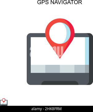 Navigator for road. Ui template Route with points pin map top view ...