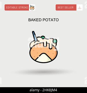 Baked potato Simple vector icon. Illustration symbol design template ...