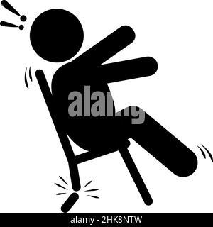 Falling from Chair Icon Stock Vector Image & Art - Alamy