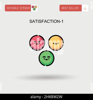 Feedback icon outline vector. Satisfaction emoji. Sad customer Stock ...