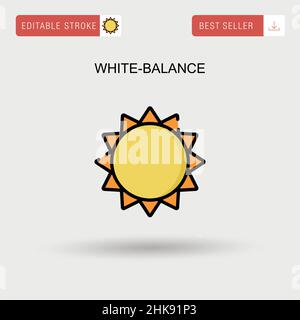 Camera white balance shade mode flat white icons on round color ...