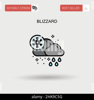 Wind snow snowstorm vector icon. Meteorology sign. Graph symbol for ...