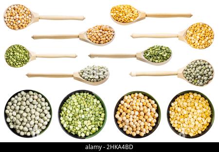 set of various dry peas isolated on white Stock Photo - Alamy
