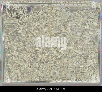 Map of the postal routes through the German Reich, vintage engraving ...