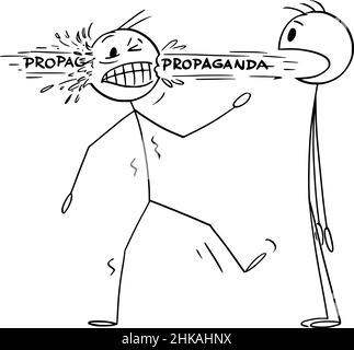 Person Spreading Propaganda, Vector Cartoon Stick Figure Illustration ...