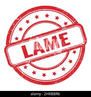 LAME red grungy rectangle stamp sign Stock Photo - Alamy