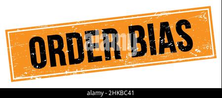 ORDER BIAS text on orange grungy round vintage stamp Stock Photo - Alamy