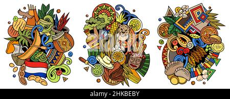 Set of Paraguay traditional symbols and objects Stock Vector Image ...