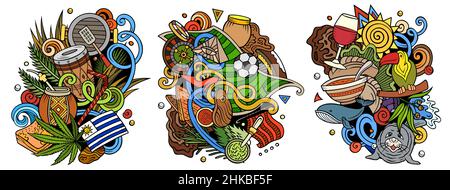 Set of Uruguay traditional symbols and objects Stock Vector Image & Art ...