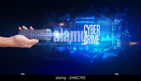hand holding wireless peripheral, cyber security concept Stock Photo ...