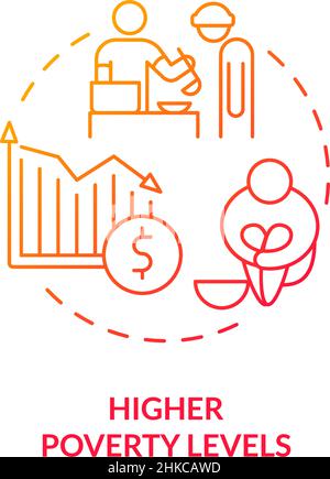 Higher poverty levels red concept icon Stock Vector Image & Art - Alamy