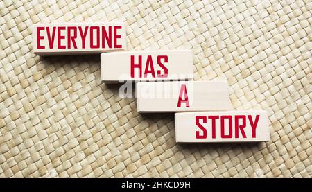 Everyone Has A Story Concept text on background Stock Photo - Alamy