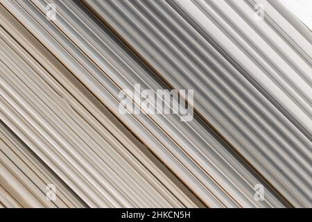 Old PVC plastic panels in a pile of building used recycling ...