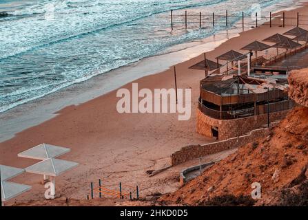 Beautiful sea view from Argaman beach is a recreation and sports area ...