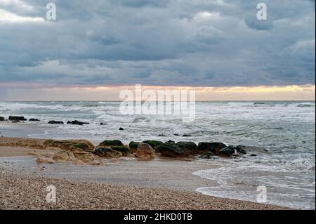 Argaman beach in Netanya in Israel view from the hill Stock Photo - Alamy