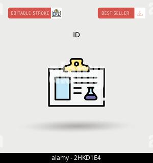 Company id card icon flat vector. Office tag. Personal web isolated ...