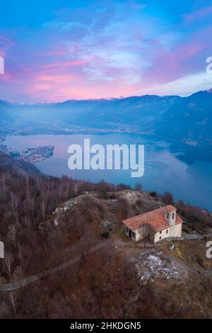 village view and iseo lake, solto collina, italy Stock Photo - Alamy