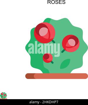 Roses Simple vector icon. Illustration symbol design template for web ...