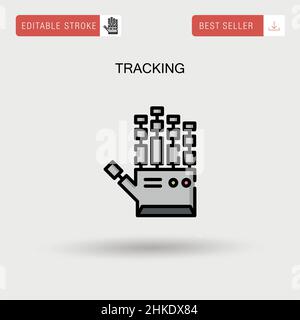 Fast runner tracking icon simple vector. Sport app. Fitness person ...