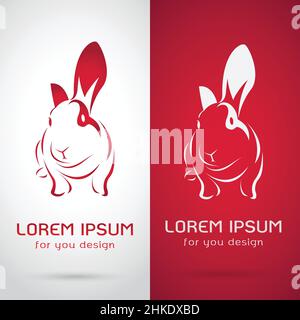 Red rabbit logo on white background. Vector illustration Stock Vector ...