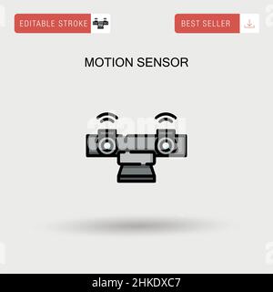 motion sensor vector icon isolated on transparent background, motion ...