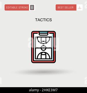 tactics symbol icon, black vector sign with editable strokes, concept ...