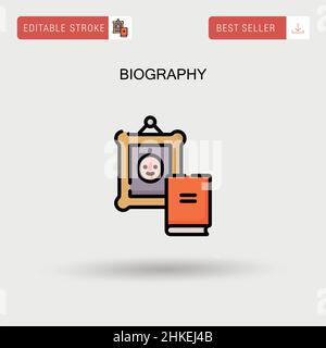 Biography Simple vector icon. Illustration symbol design template for ...