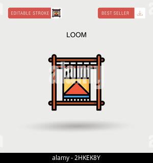 silk thread production industry machine color icon vector illustration ...