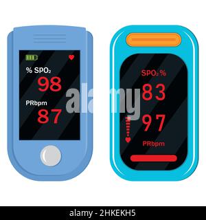 oxygen measurement device, color isolated vector illustration in ...