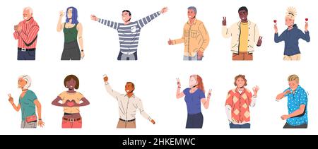Various People Showing Positive Gestures Stock Vector Image & Art - Alamy