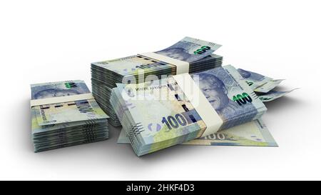 3D Stack of South african rand notes Stock Photo - Alamy
