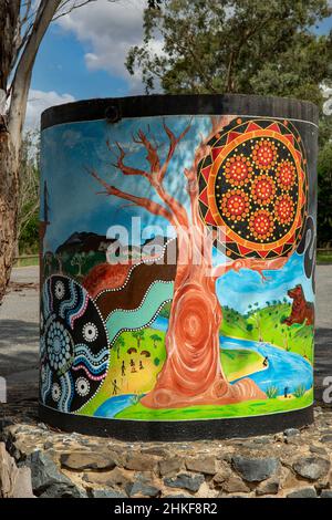 Indigenous Water Tank Art, Kilgowla Rest Area, Tarcutta, NSW, Australia ...