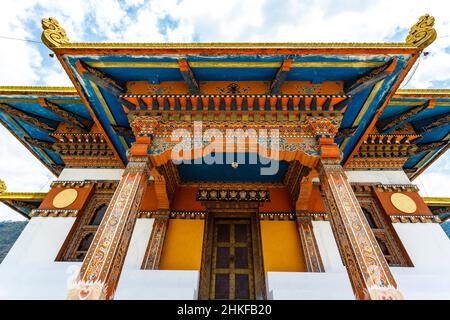 Exterior of the Khamsum Yeulley Namgyal chorten temple in Punakha ...