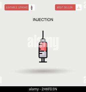 Doctor injecting patient with syringe icon thin line vector ...