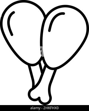 chicken thigh line icon vector illustration Stock Vector Image & Art ...