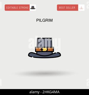 Pilgrim way isolated cartoon vector illustration. Young woman making ...