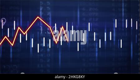 Image of white lines over numbers on black background Stock Photo - Alamy