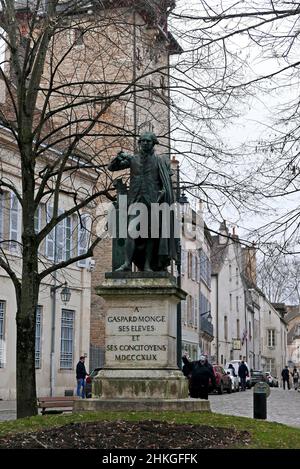 A Statue of Gaspard Monge Mathematician, Beaune, Burgundy France Stock ...