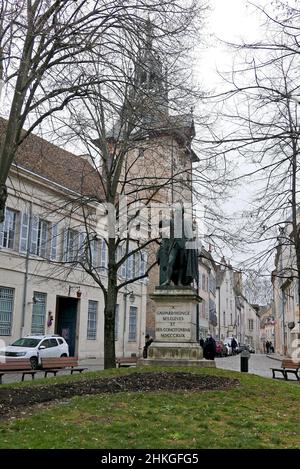 A Statue of Gaspard Monge Mathematician, Beaune, Burgundy France Stock ...