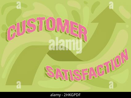 Text sign showing Customer Satisfaction. Business idea Exceed Consumer ...