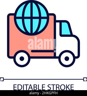 International delivery pixel perfect RGB color icon for dark theme ...