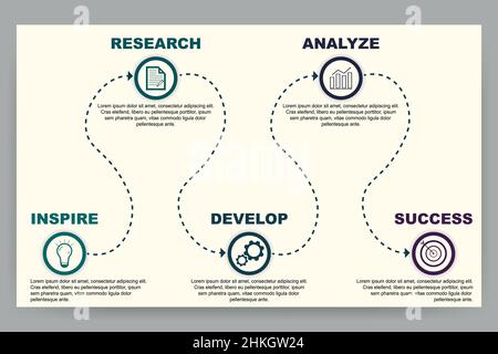 Workflow steps chart. Productivity graph, business process steps and ...