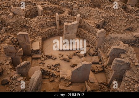 Ancient ruins of the oldest civilization; Gobekli Tepe, Turkey Stock ...