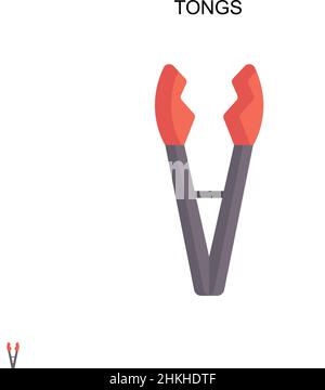 Metal kitchen tongs, illustration, vector on a white background Stock ...